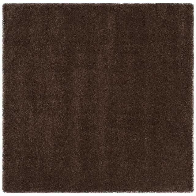 SAFAVIEH Santa Monica Chelsey Solid Shag Area Rug, Brown, 6'7" x 6'7 ...