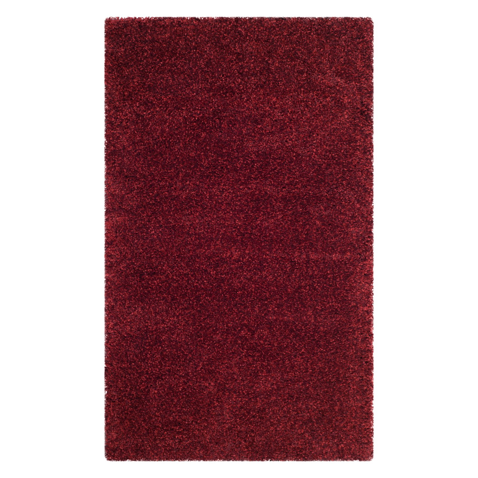 SAFAVIEH Santa Monica Chelsey Solid Shag Area Rug, Maroon, 6'7" x 6'7 ...