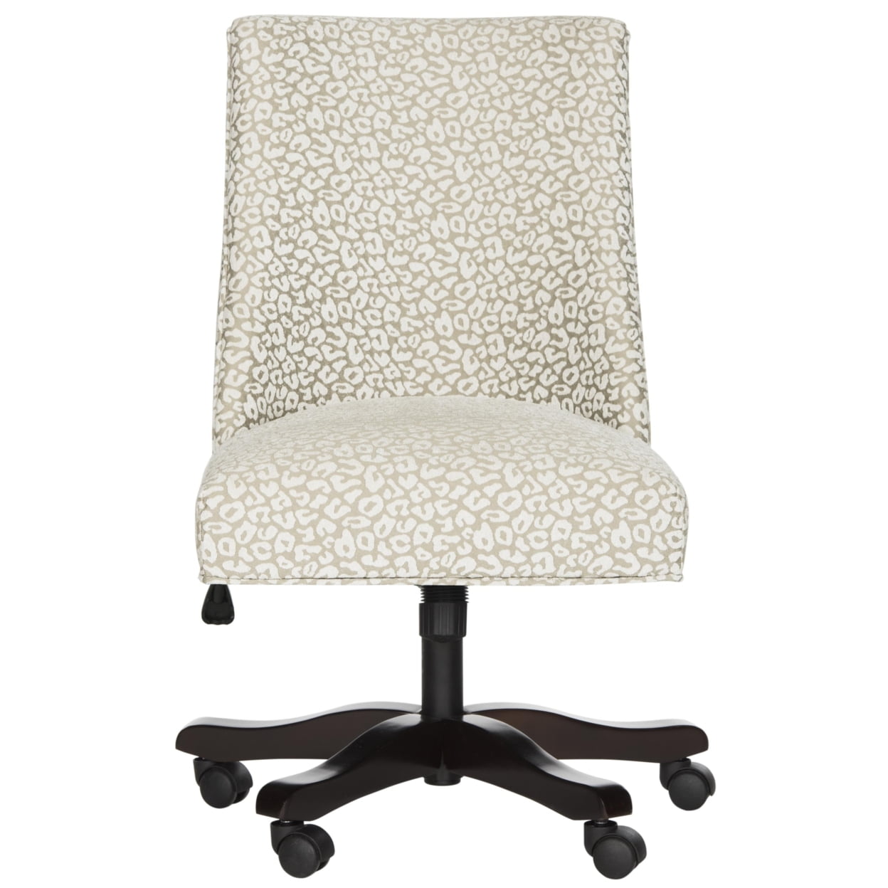 SAFAVIEH Scarlet Upholstered Cushioned Desk Chair with Caster, Grey ...