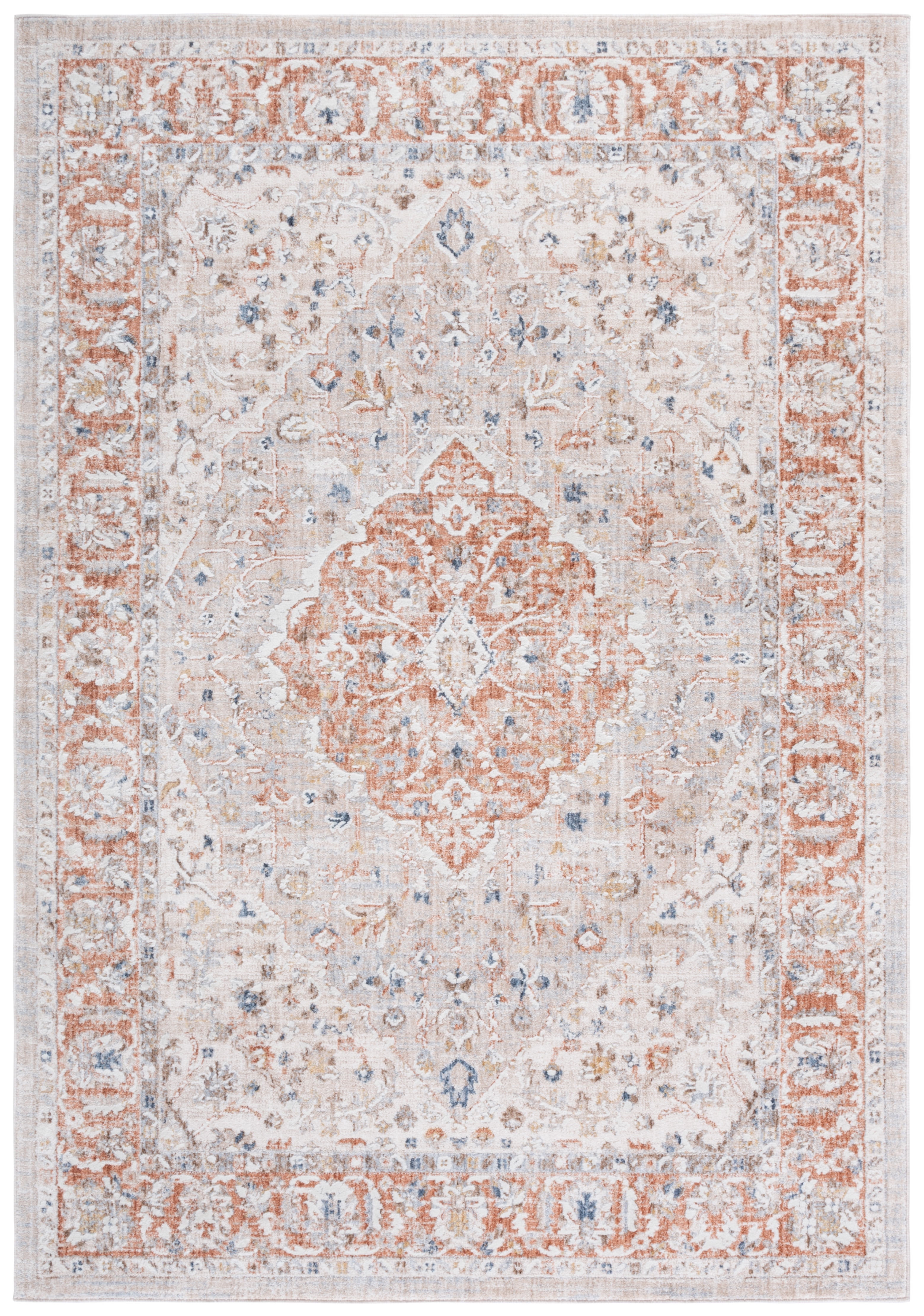 SAFAVIEH Scarlett Clara Medallion Area Rug, Beige/Ivory Rust, 5'3" x 7 ...
