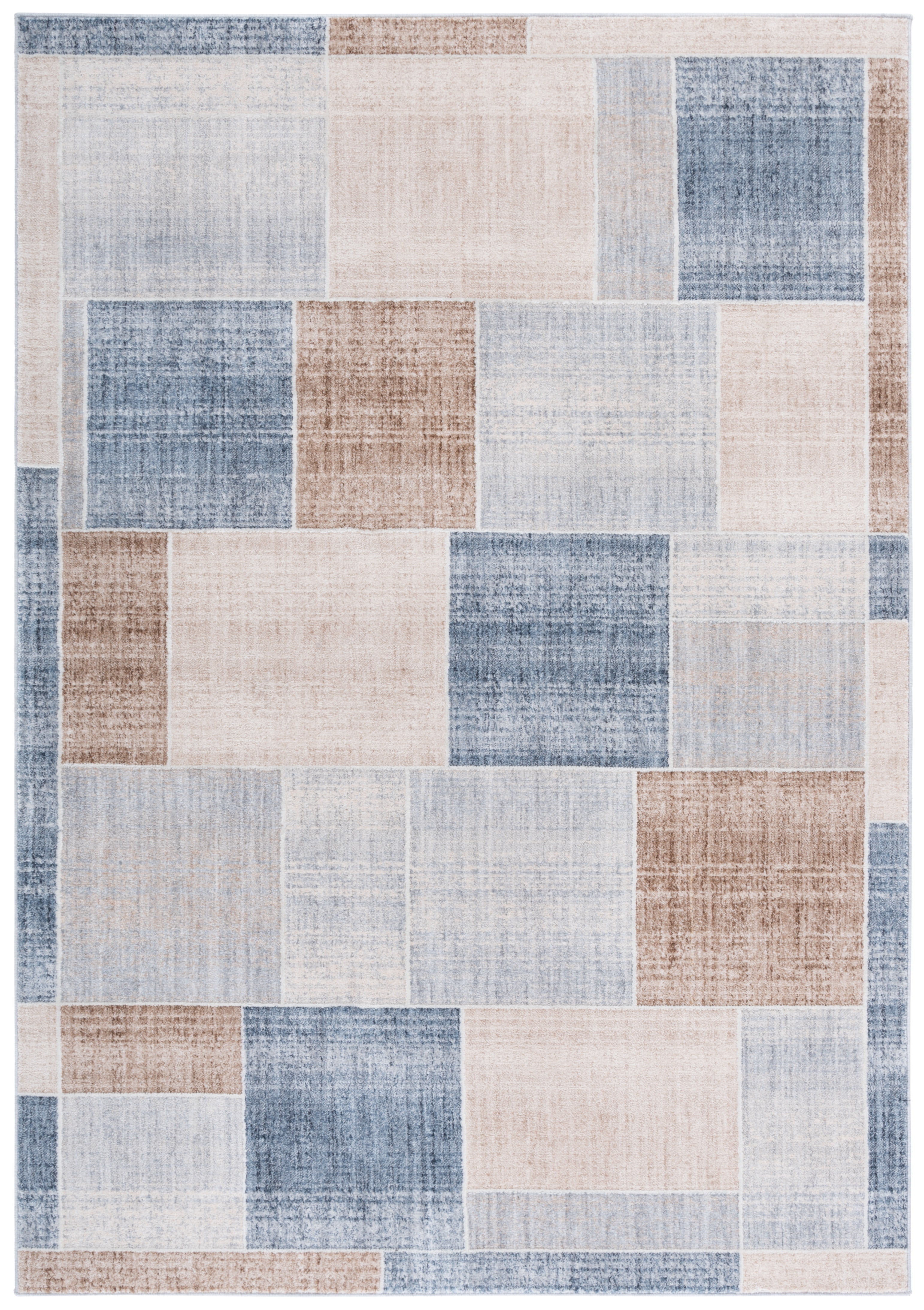 SAFAVIEH Scarlett Ramona Geometric Area Rug, Beige/Blue Brown, 8' x 10 ...