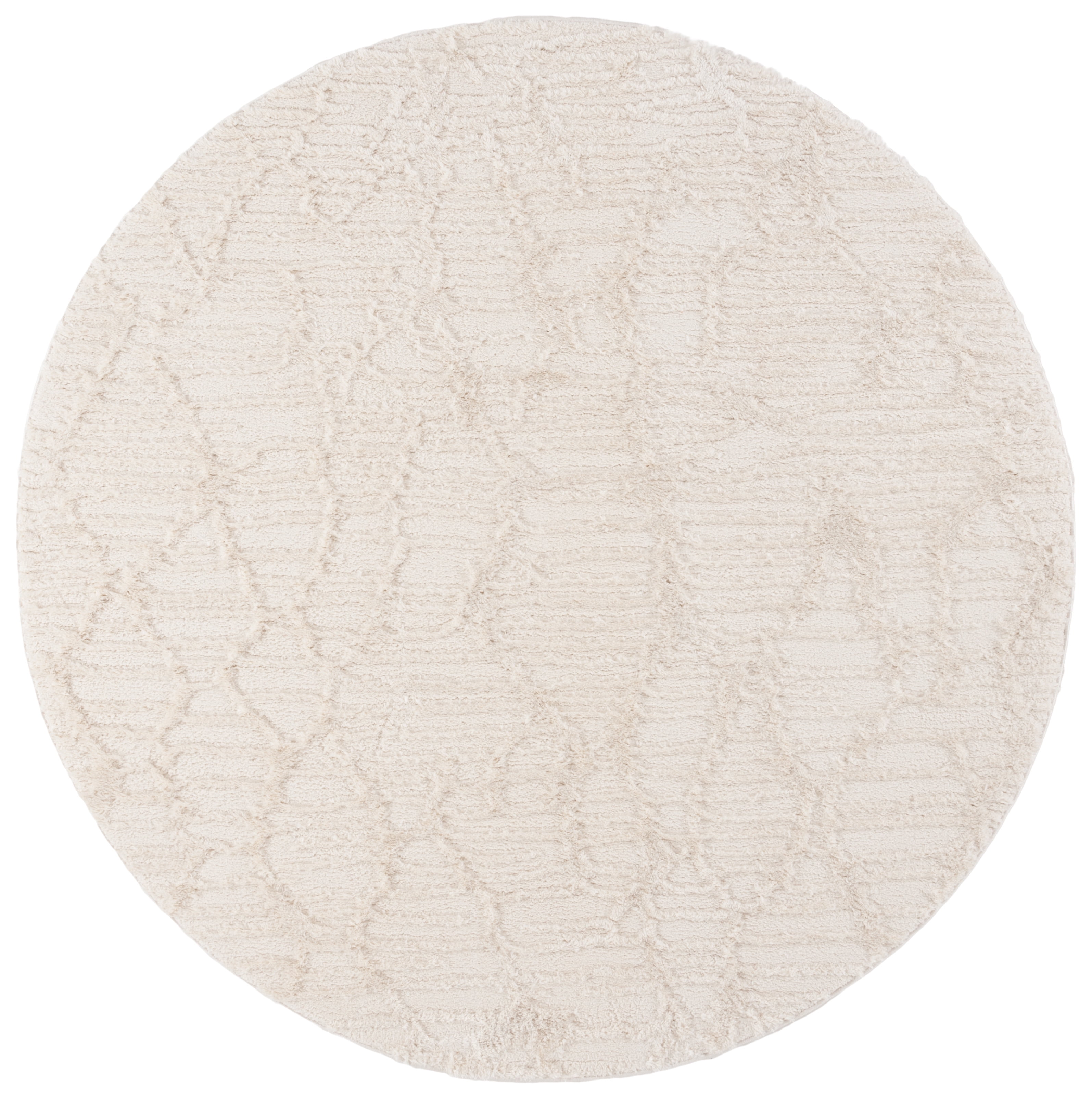 SAFAVIEH Seattle Adalyn Abstract Shag Area Rug, Ivory, 6'7" x 6'7 ...