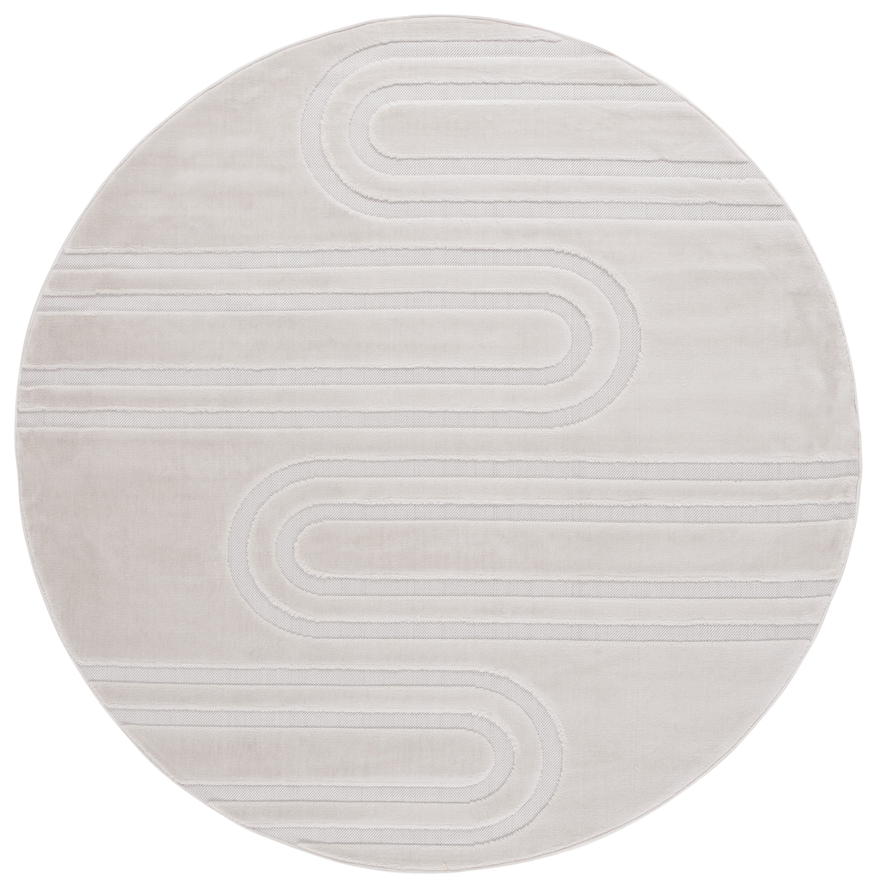 SAFAVIEH Selena Roderick Abstract Lines Area Rug, Ivory, 6'7" x 6'7 ...