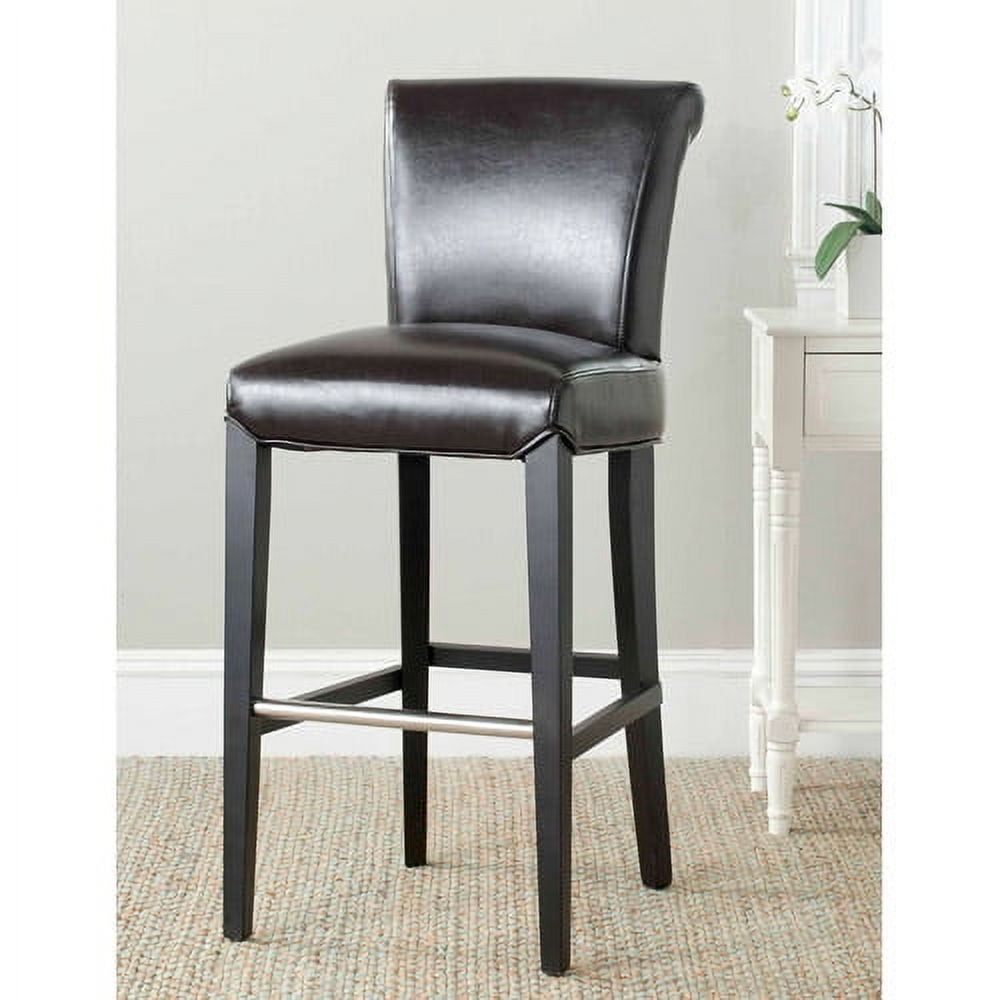SAFAVIEH Seth Glam Bar Stool - Leather Seat Height 30 - Walmart.com