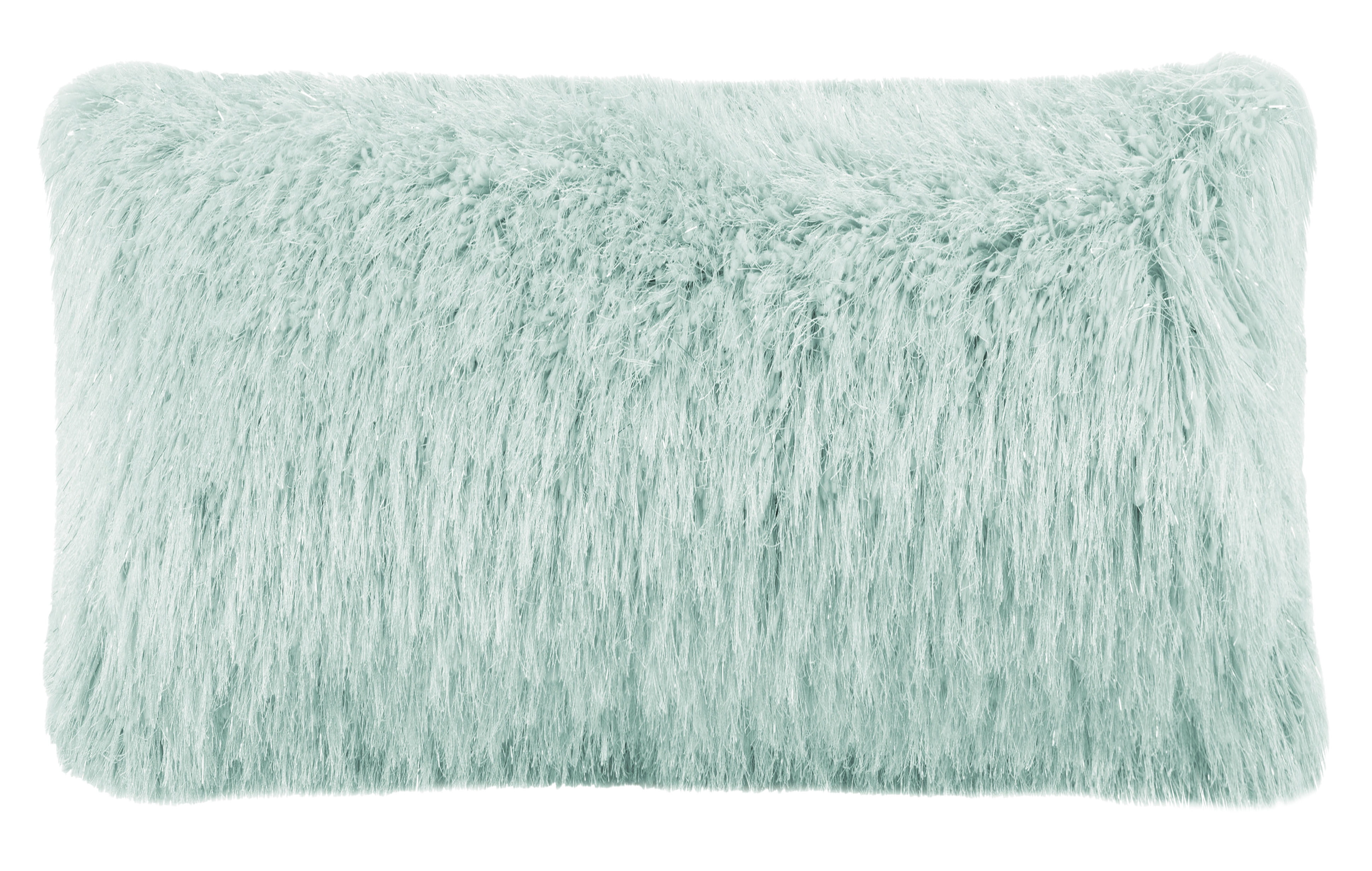 SAFAVIEH Shag Modish Metallic Solid Plush Pillow, 12" x 20", Metallic ...