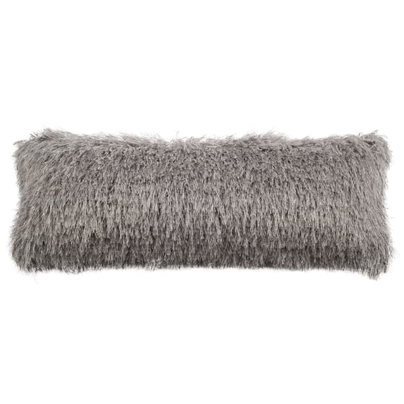 SAFAVIEH Shag Modish Metallic Solid Plush Pillow, Metallic Silver ...