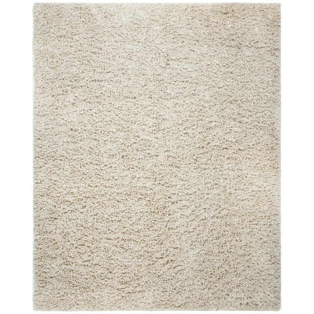 SAFAVIEH Sheep Cherette Solid Polyester Shag Area Rug, Ivory, 8' x 10 ...
