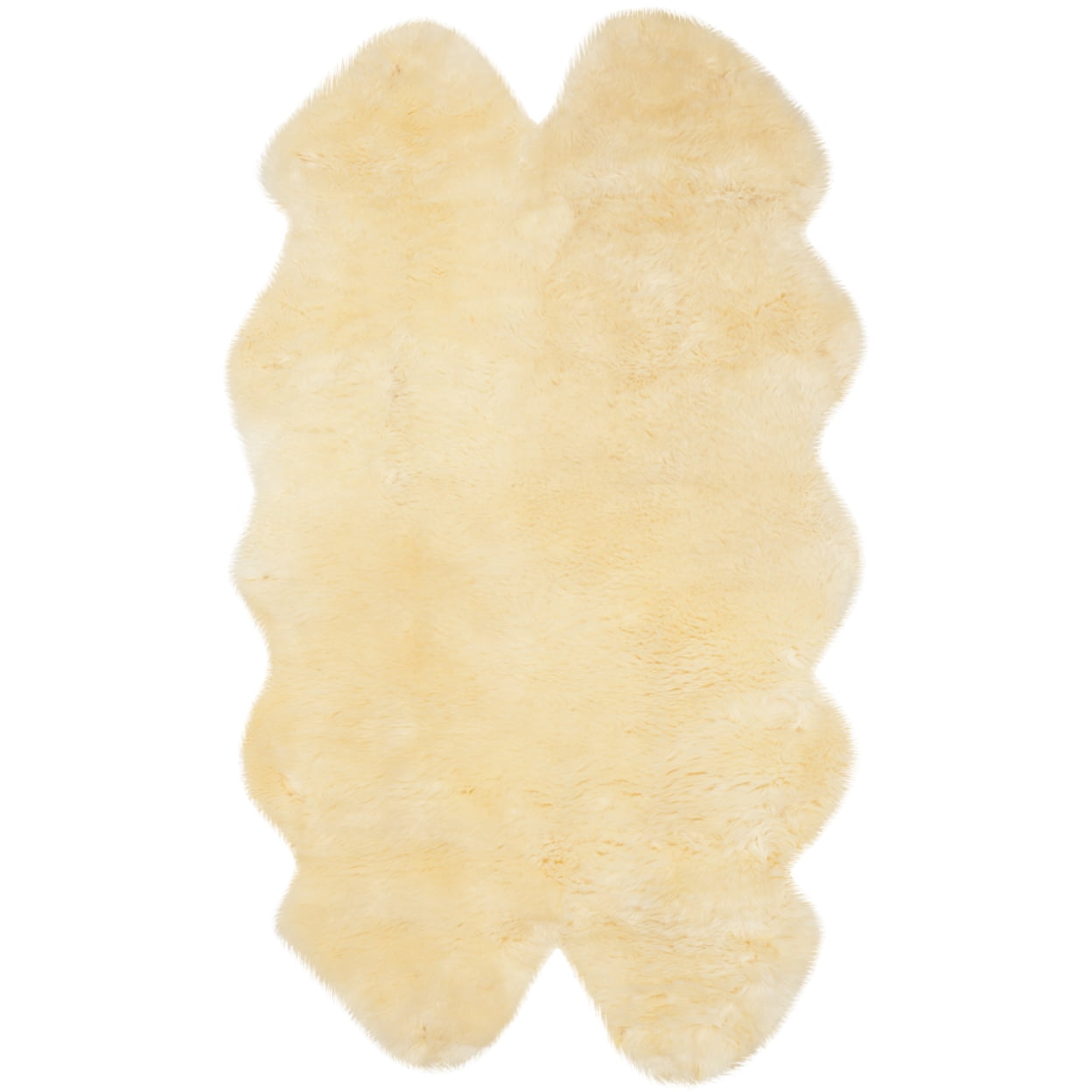SAFAVIEH Sheep Skin Tiana Sheep Skin Area Rug, Champagne, 3'7" x 5'11 ...