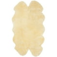 SAFAVIEH Sheep Skin Tiana Sheep Skin Area Rug, Champagne, 3'7" x 5'11 ...