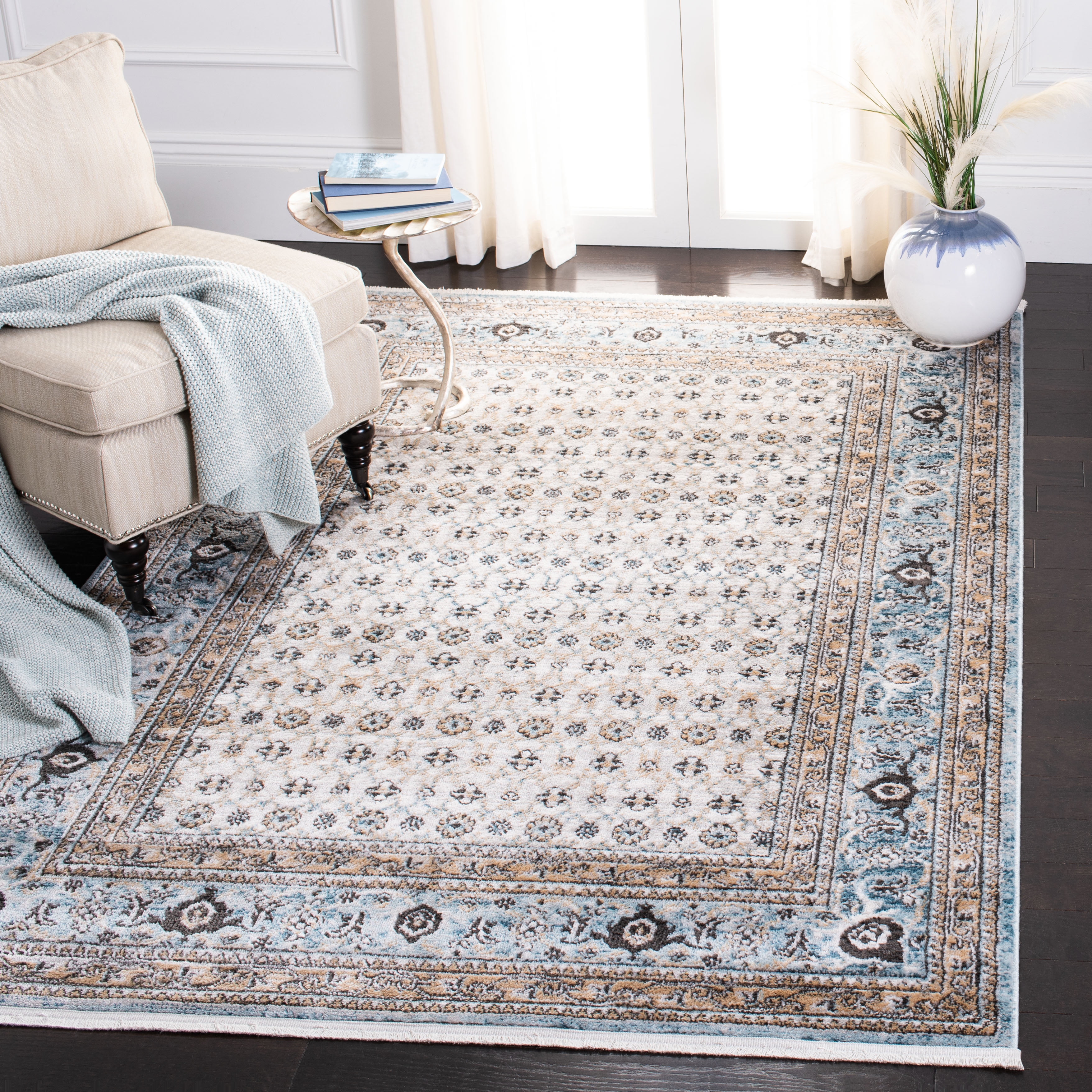 SAFAVIEH Shivan Collection SHV722F Grey / Blue Rug - Walmart.com