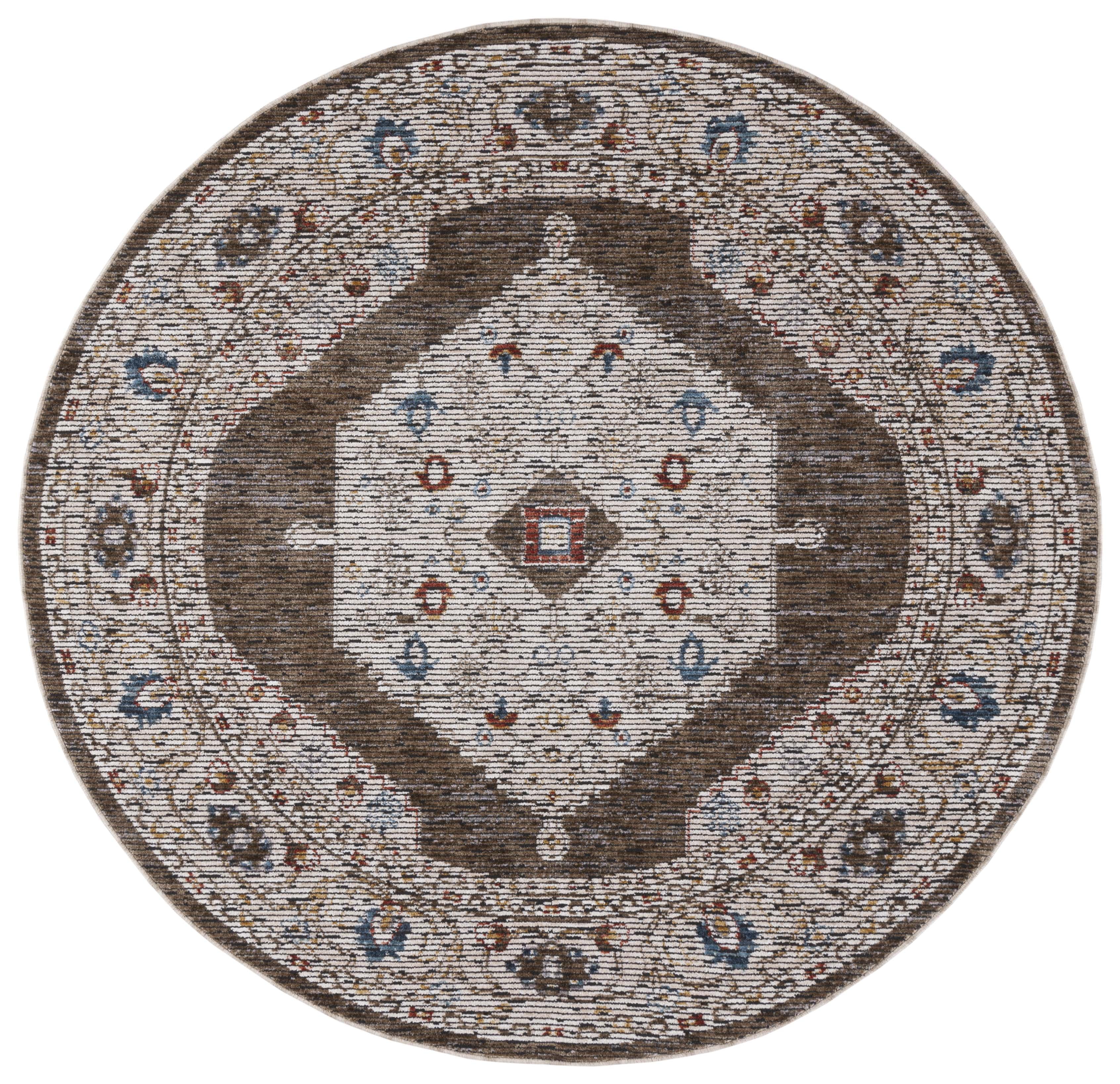 SAFAVIEH Sierra Vana Medallion Area Rug, Ivory/Olive Green, 6' x 6 ...