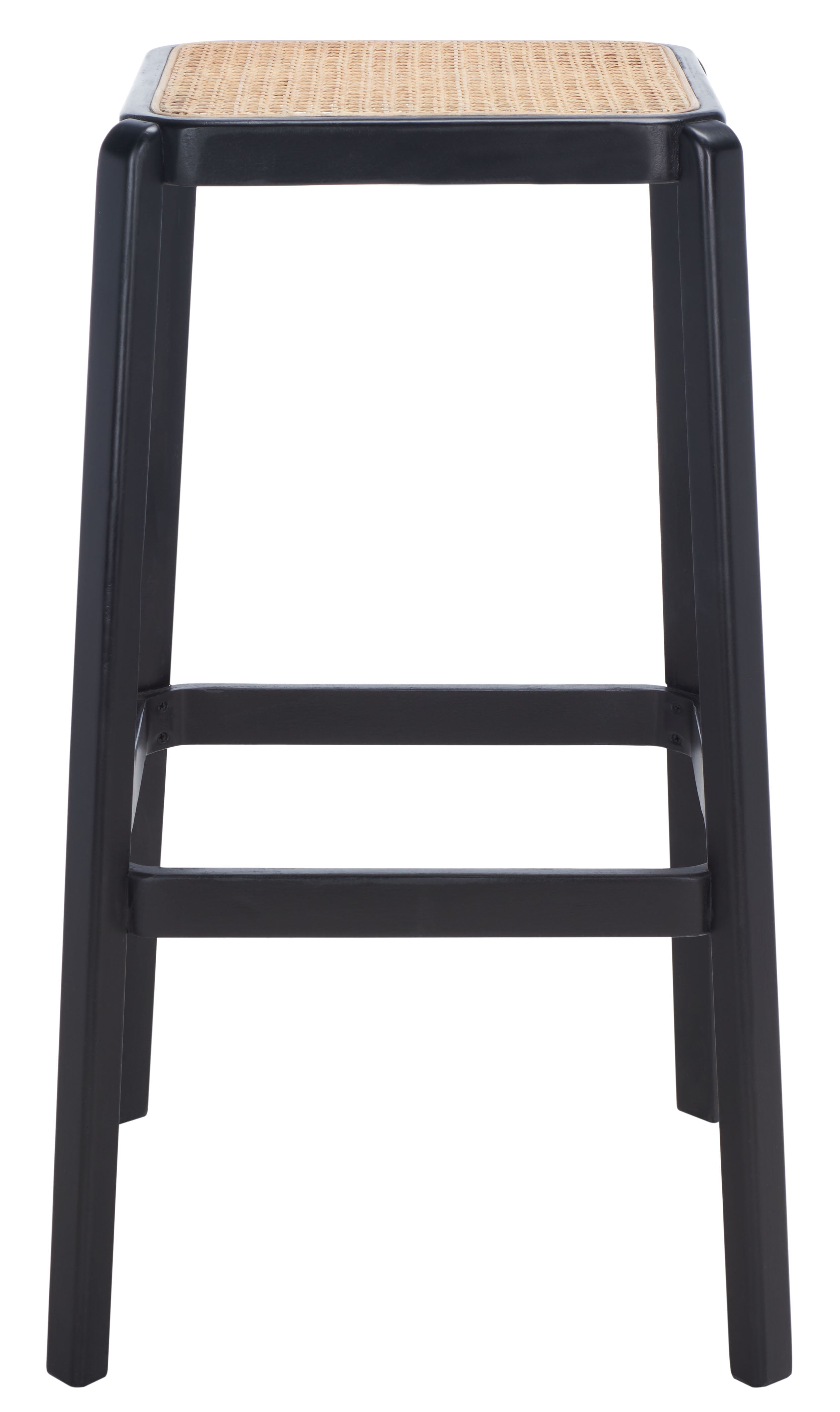 SAFAVIEH Silus Square Backless Bar Stool, Black/Natural - Walmart.com