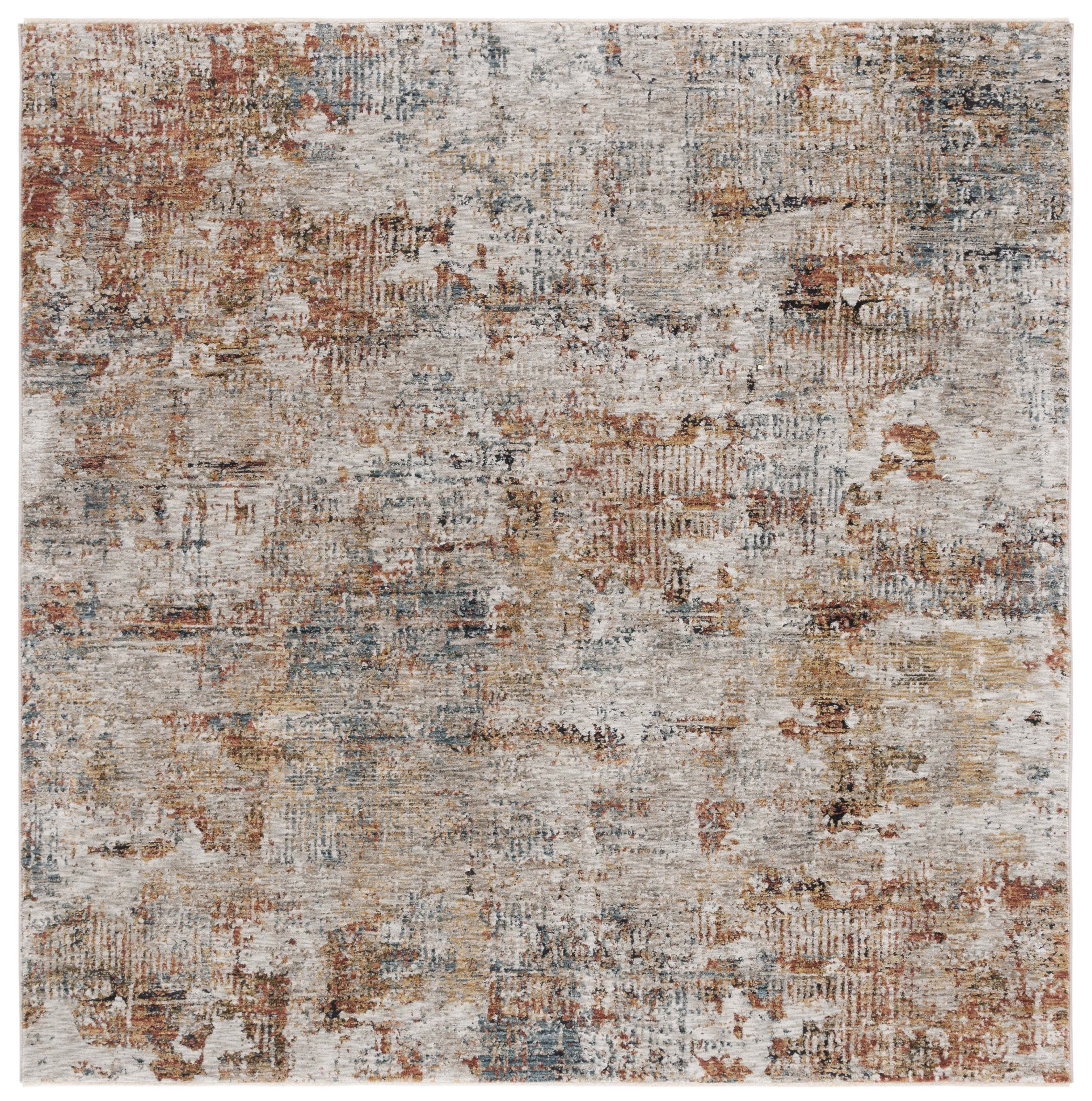 SAFAVIEH Silverado Mihail Abstract Polyester Area Rug, Rust/Blue, 6'4 ...