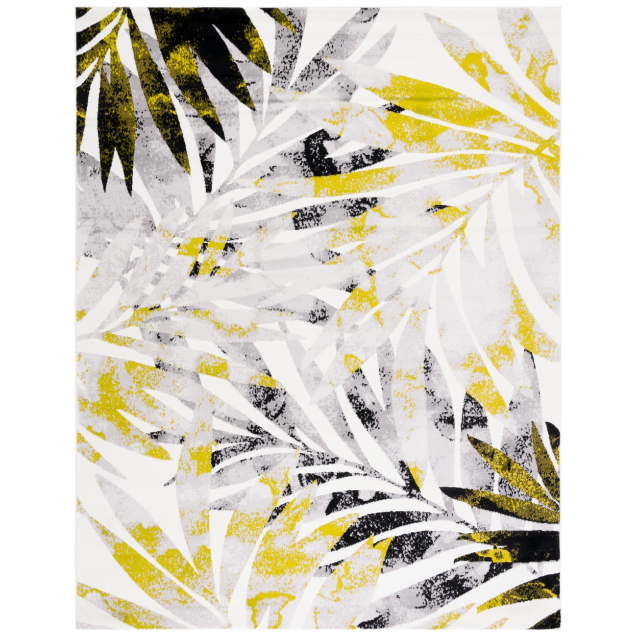 SAFAVIEH Skyler Bosworth Leaves Area Rug, Black/Green, 8' x 10 ...