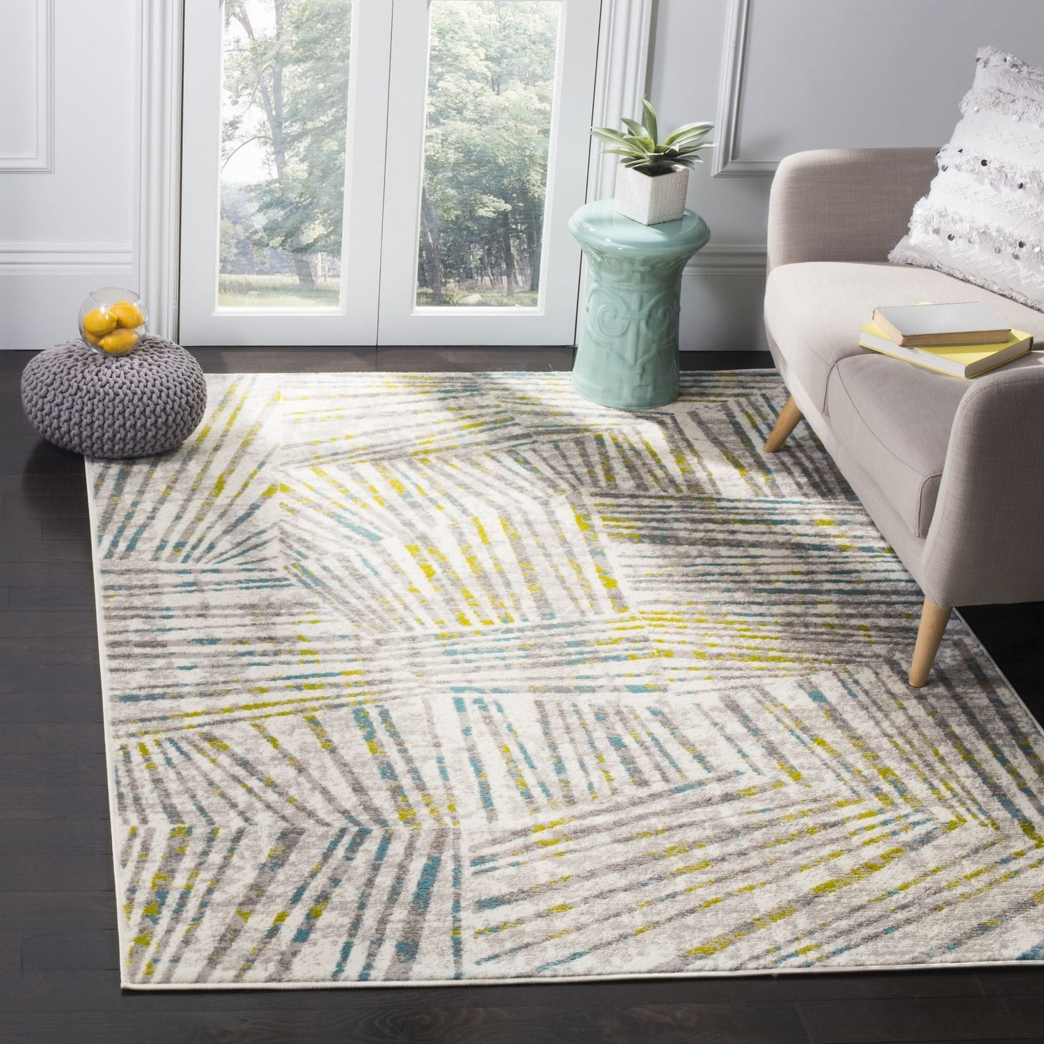 SAFAVIEH Skyler Collection SKY191G Grey / Green Rug - Walmart.com