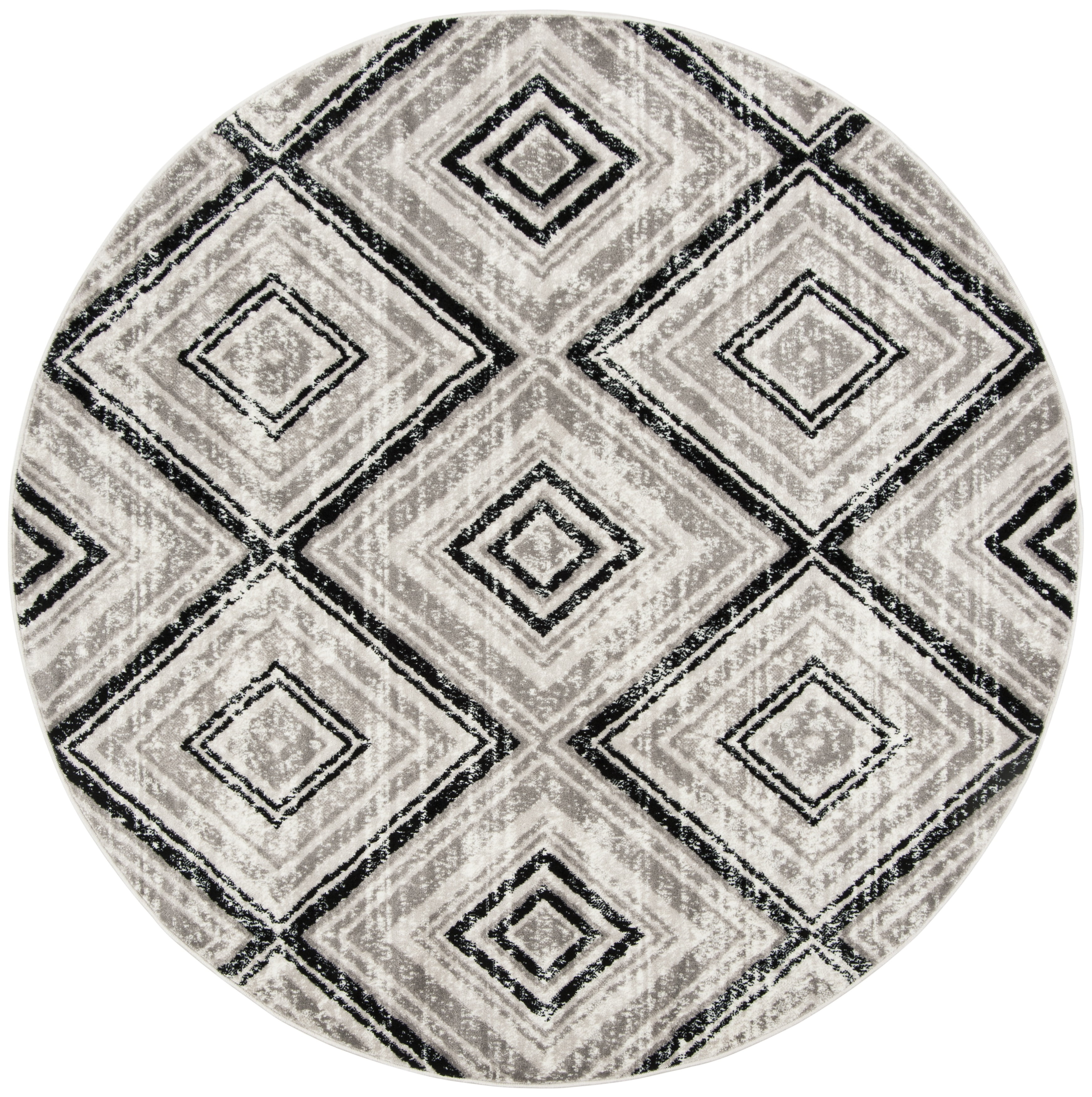SAFAVIEH Skyler Cuthbert Diamond Area Rug, Grey/Black, 6'7" x 6'7 ...