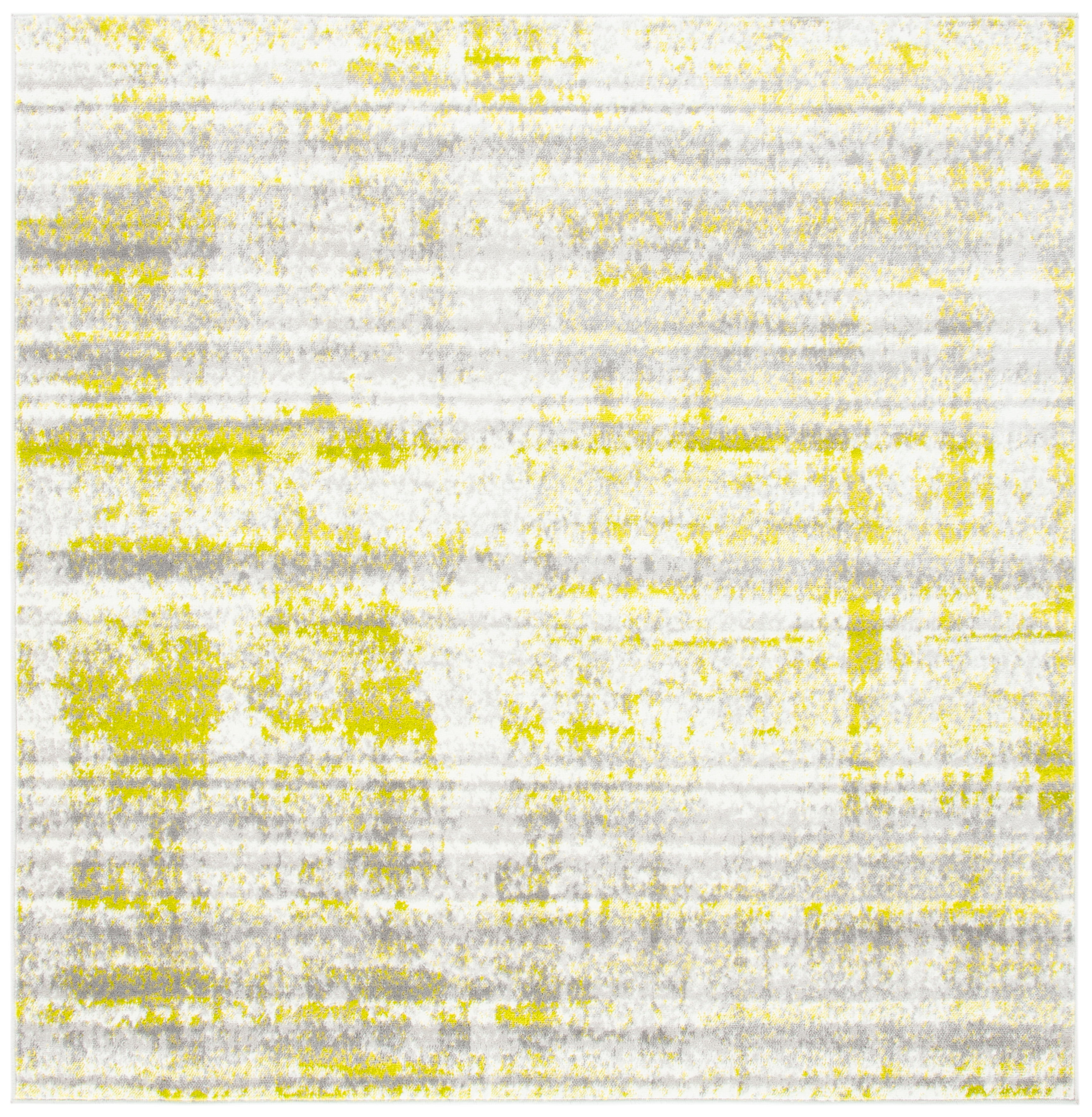 SAFAVIEH Skyler Jobeth Distressed Area Rug, Silver/Green, 6'7" x 6'7 ...