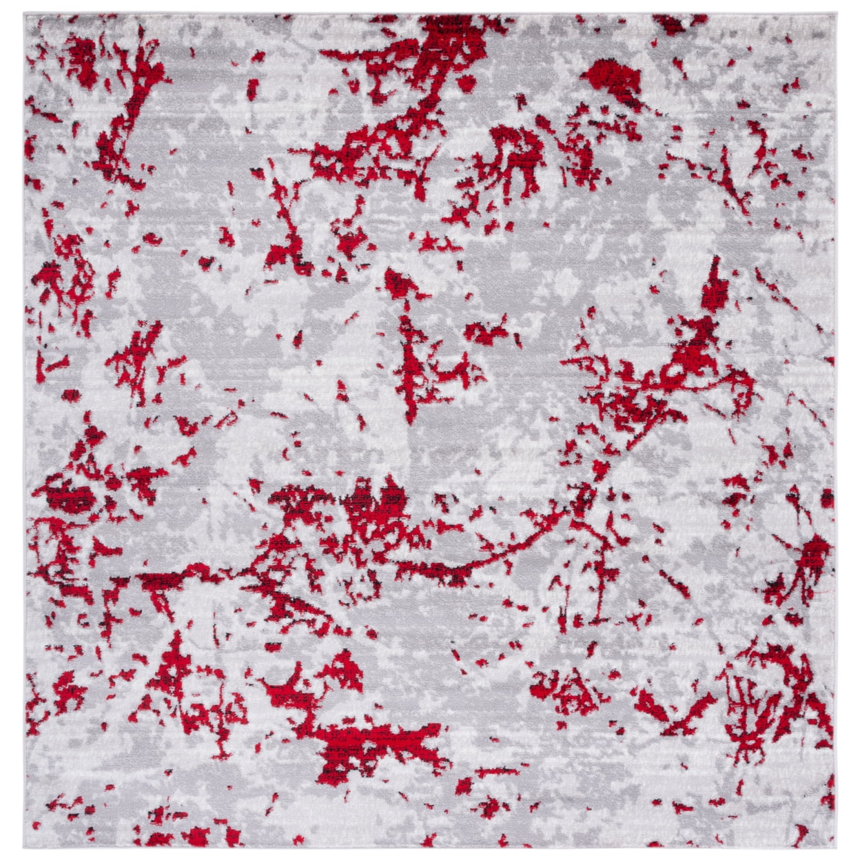SAFAVIEH Skyler Joisse Distressed Area Rug, Grey/Red, 6'7" x 6'7 ...