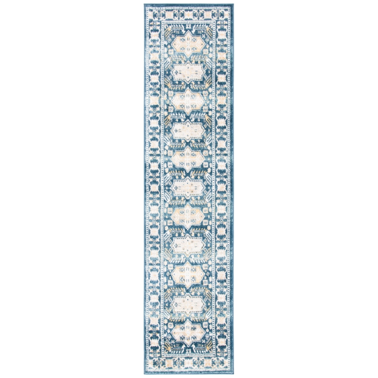 SAFAVIEH Skyler Matthew Oriental Runner Rug, Beige/Navy, 2'2" x 9 ...
