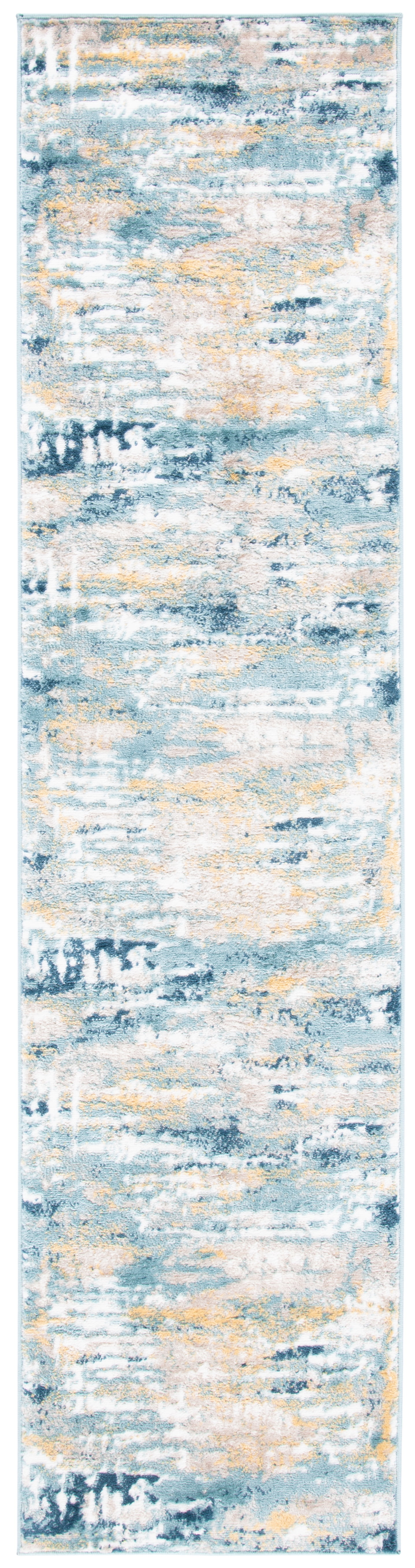 SAFAVIEH Skyler Talisha Abstract Runner Rug, Teal/Gold, 2'2" x 11 ...
