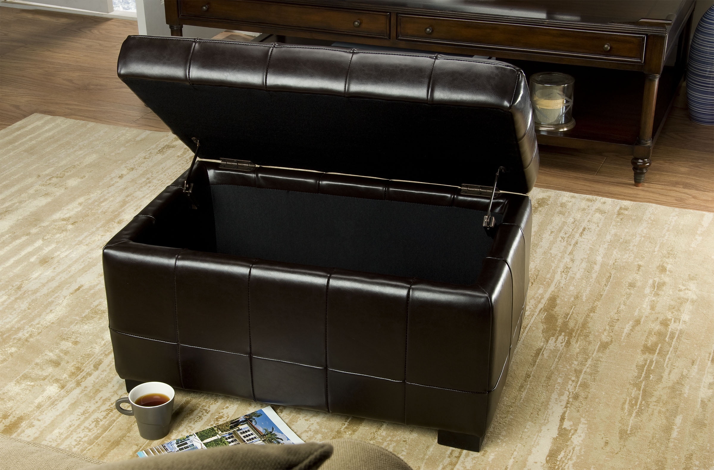 SAFAVIEH Manhattan Rustic Tufted Storage Bench - Walmart.com