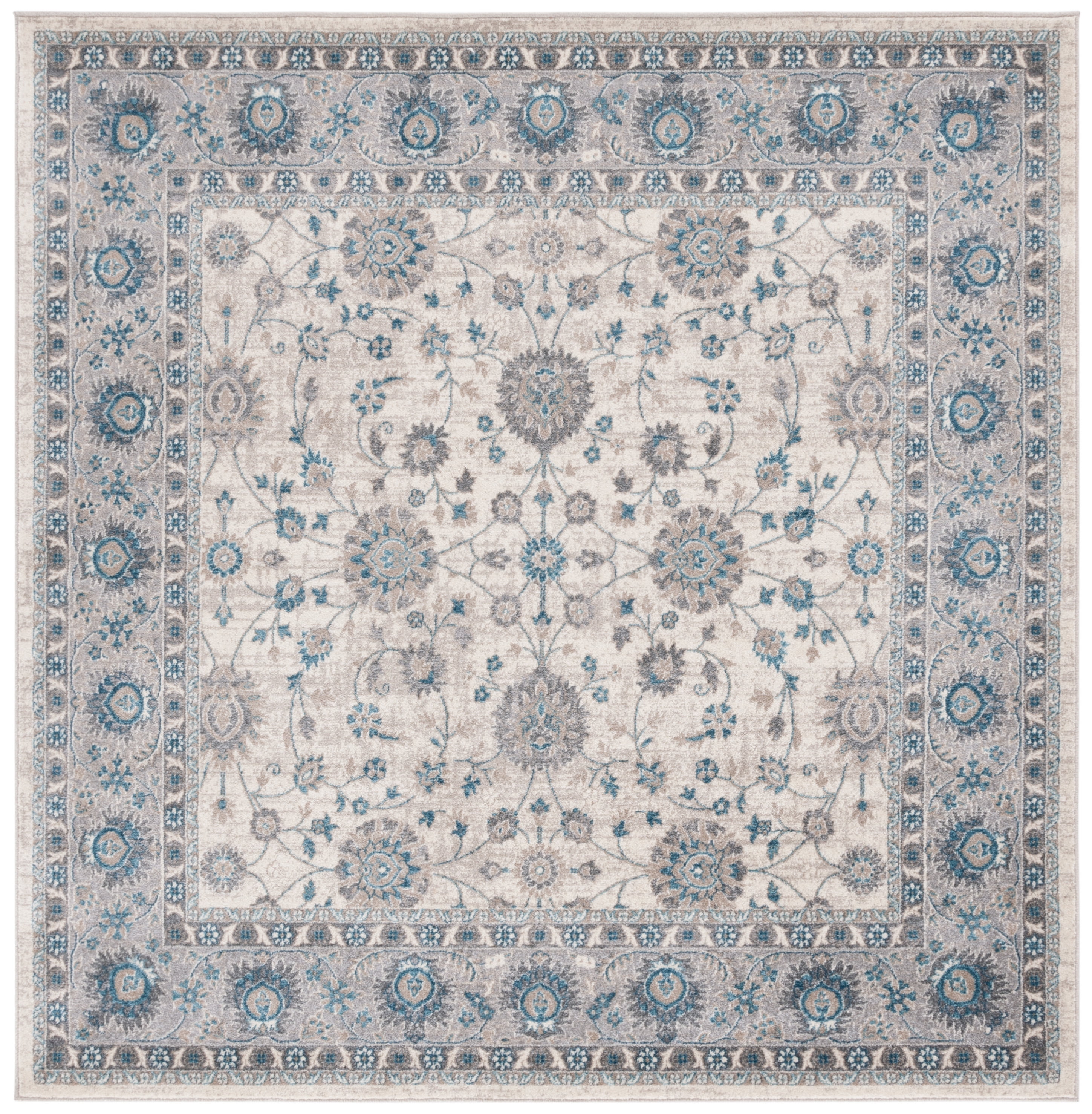 SAFAVIEH Sofia Derrick Oriental Area Rug, Ivory/Blue, 6'7" x 6'7 ...