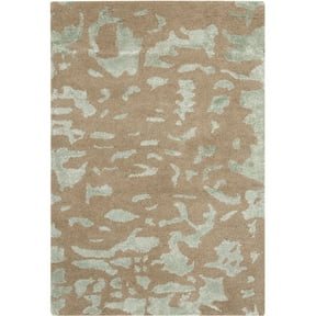 SAFAVIEH Soho Benson Geometric Wool Area Rug, Brown/Gold, 6' x 6' Round ...