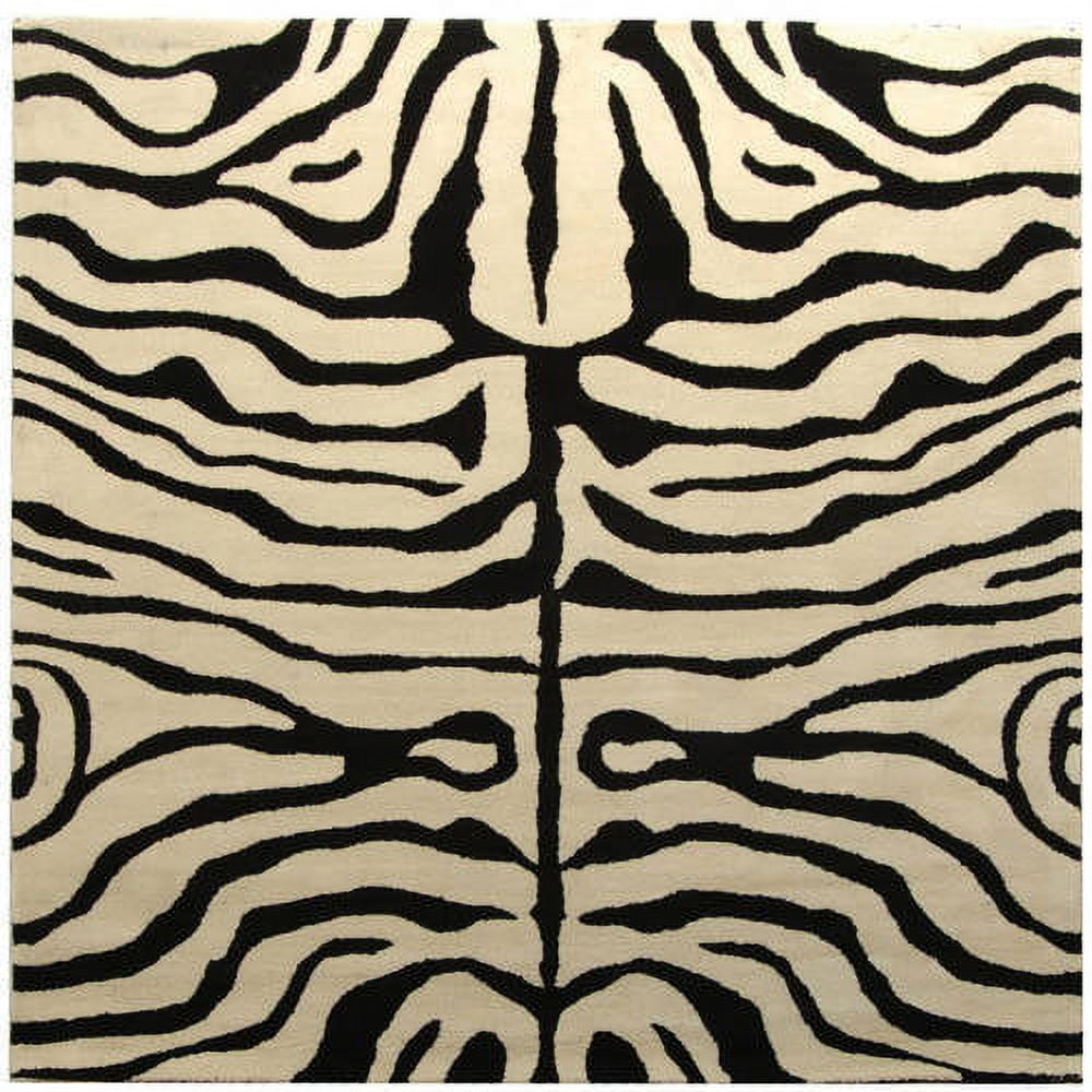 SAFAVIEH Soho Allyse Striped Wool Area Rug, Black/White, 8' x 8' Square ...