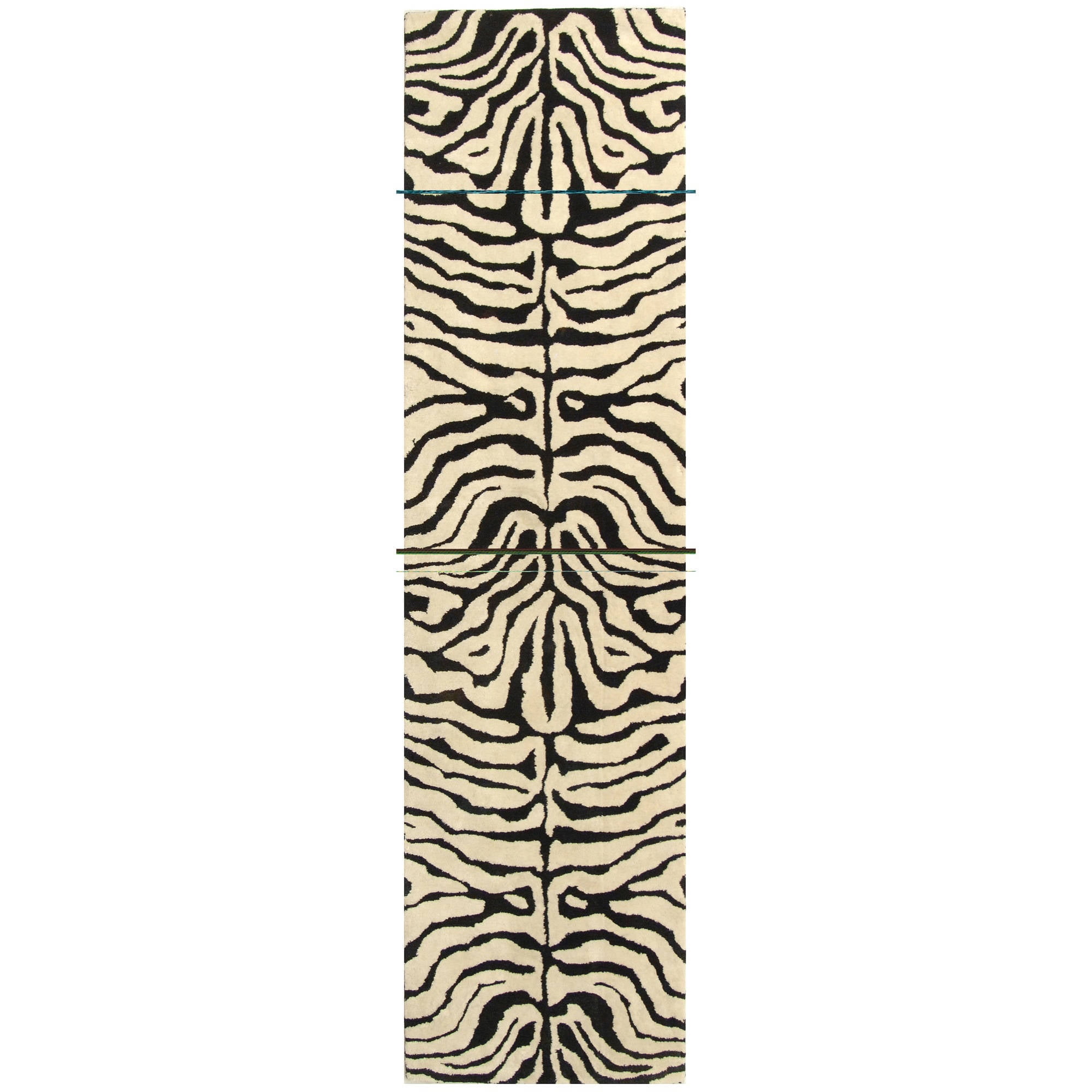 SAFAVIEH Soho Allyse Striped Wool Runner Rug, Black/White, 2'6" x 14 ...