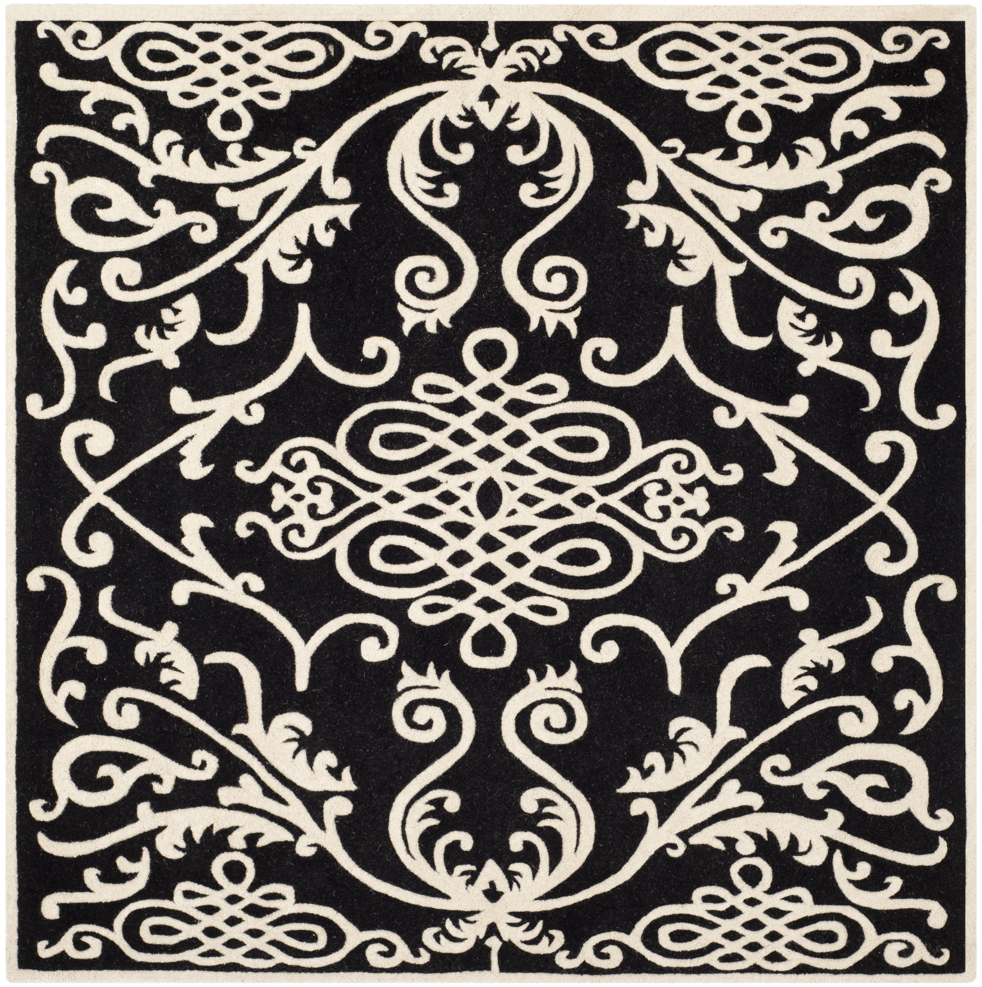 SAFAVIEH Soho Aras Abstract Area Rug, Black/Ivory, 6' x 6' Square - Walmart.com