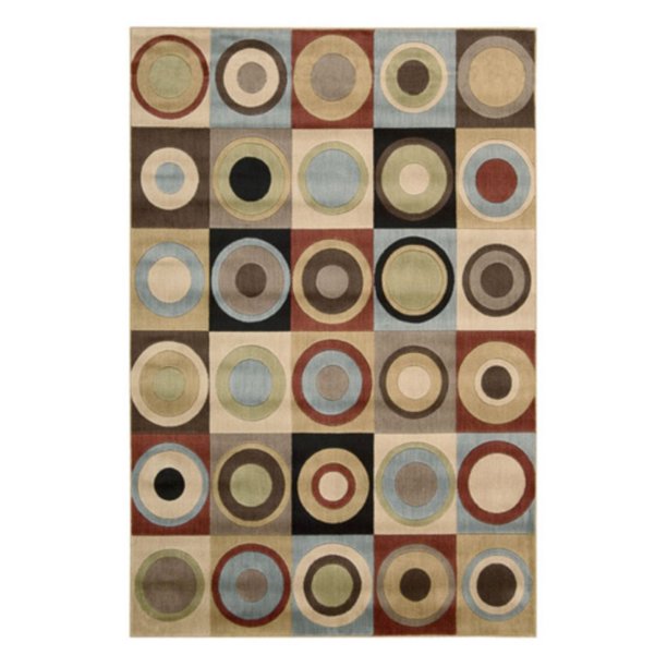 SAFAVIEH Soho Arla Geometric Circles Wool Area Rug, Multi, 7'6" x 9'6 ...