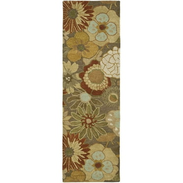 SAFAVIEH Soho Alfreda Floral Wool Area Rug, Ivory/Red, 3'6" x 5'6 ...