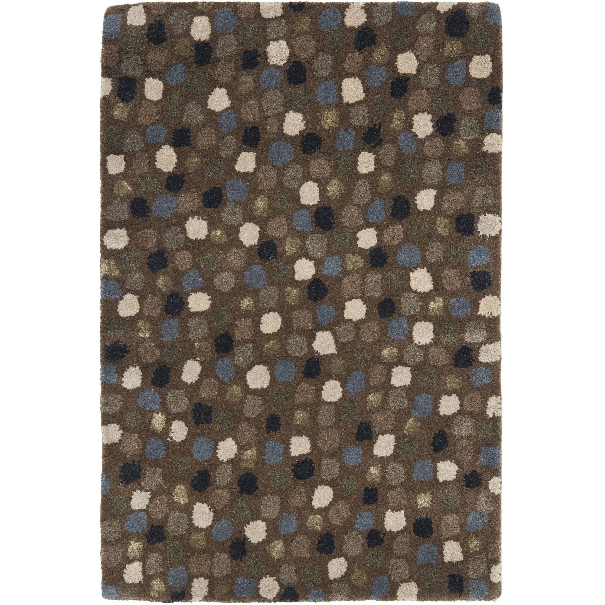 SAFAVIEH Soho Brent Polka Dots Wool Area Rug, Dark Grey/Multi, 2' x 3 ...