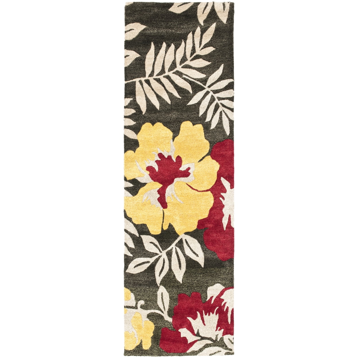 SAFAVIEH Soho Brooklyn Floral Wool Runner Rug, Brown/Multi, 2'6" x 12 ...