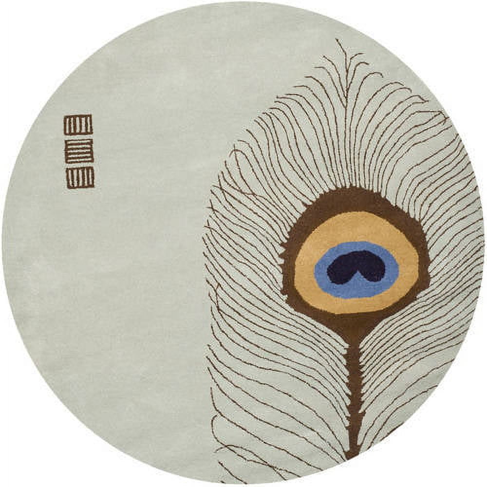 SAFAVIEH Soho Carleton Peacock Feather Wool Area Rug, Grey/Brown, 6' x ...