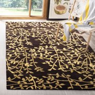SAFAVIEH Soho Benson Geometric Wool Area Rug, Brown/Gold, 6' x 6' Round ...