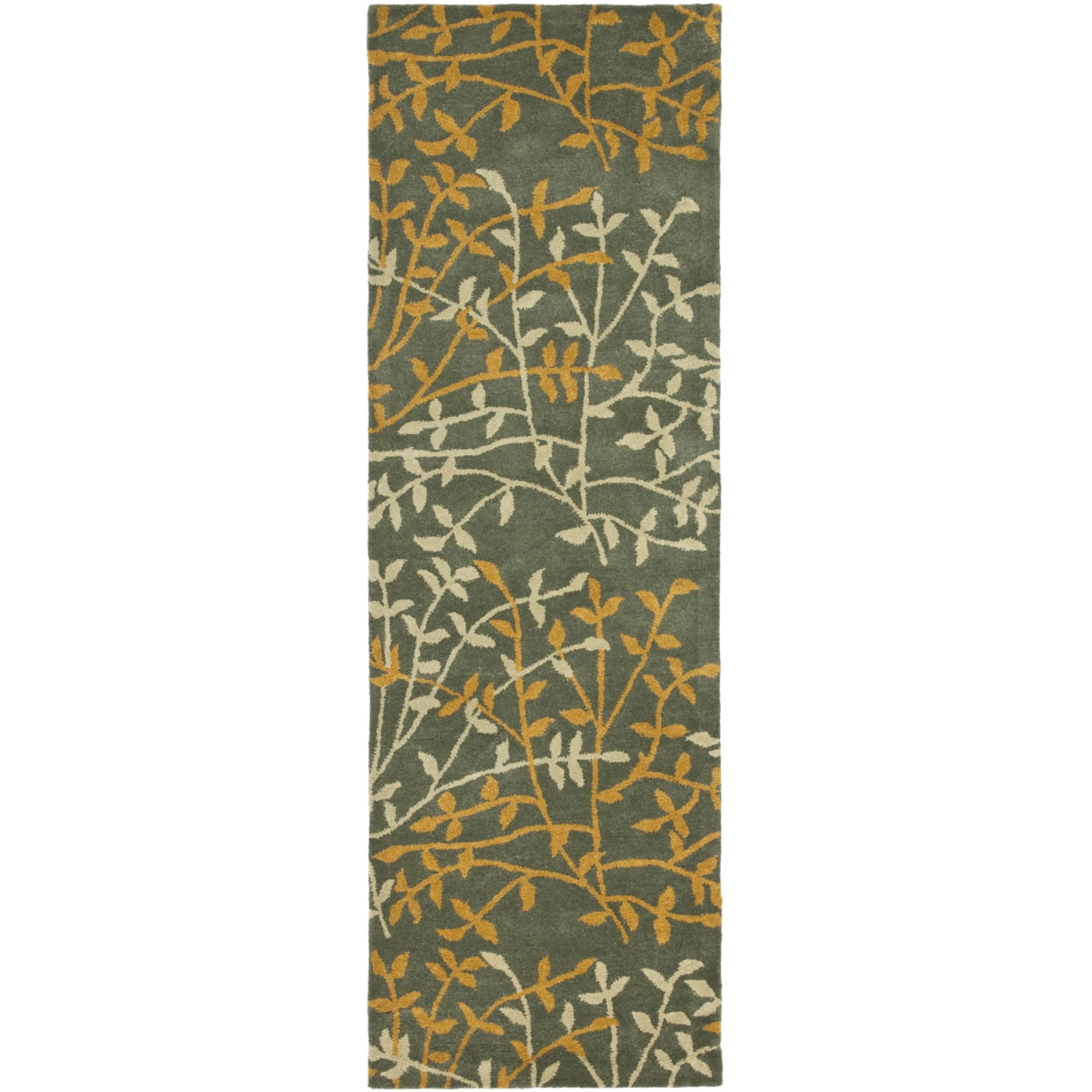 SAFAVIEH Soho Clara Floral Wool Runner Rug, Grey/Multi, 2'6" x 8 ...