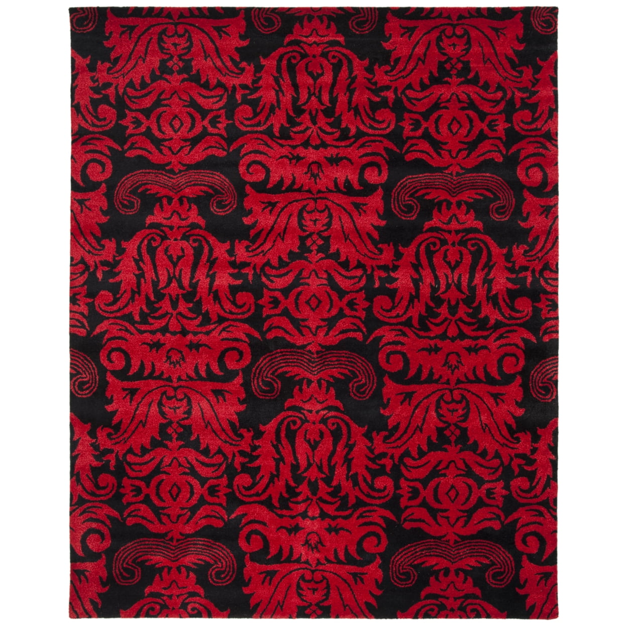 SAFAVIEH Soho Collection SOH452A Handmade Black / Red Rug - Walmart.com