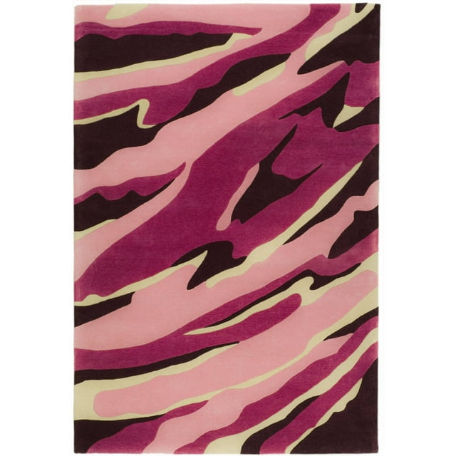 SAFAVIEH Soho Evelyn Abstract Wool Area Rug, Pink/Rose, 3'6" x 5'6 ...