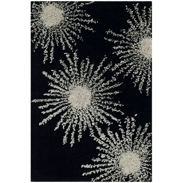SAFAVIEH Soho Fiesta Celebration Wool Area Rug, Black/White, 2'6" x 4 ...