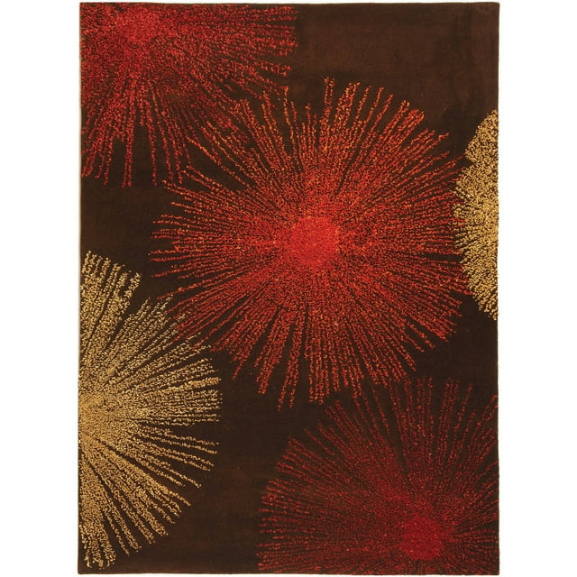SAFAVIEH Soho Fiesta Celebration Wool Area Rug, Brown/Multi, 5' x 8 ...