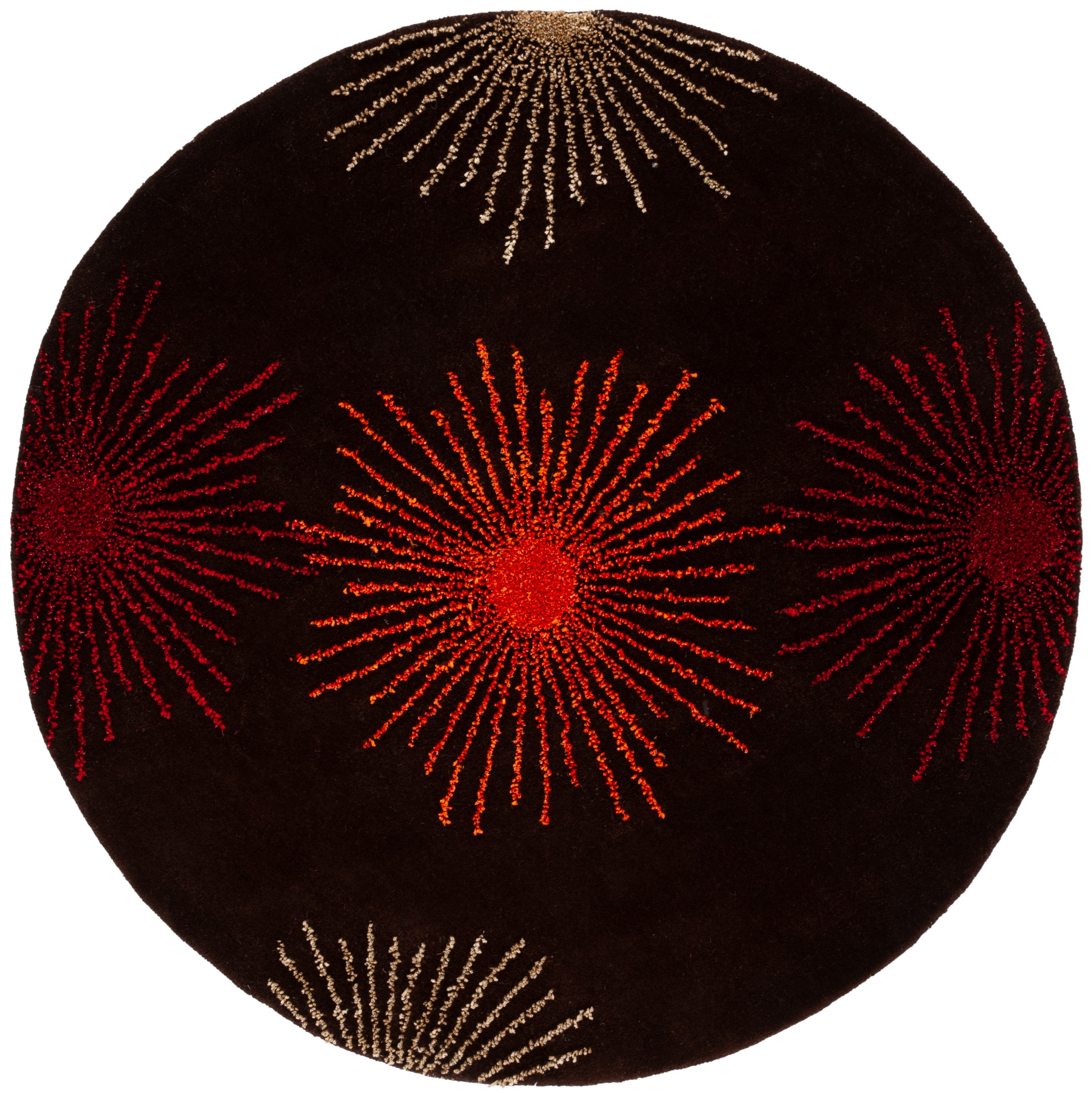 SAFAVIEH Soho Fiesta Geometric Area Rug, Brown/Multi, 8' x 8' Round ...