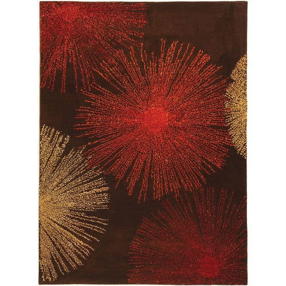SAFAVIEH Soho Fiesta Celebration Wool Area Rug, Brown/Multi, 8' x 8 ...