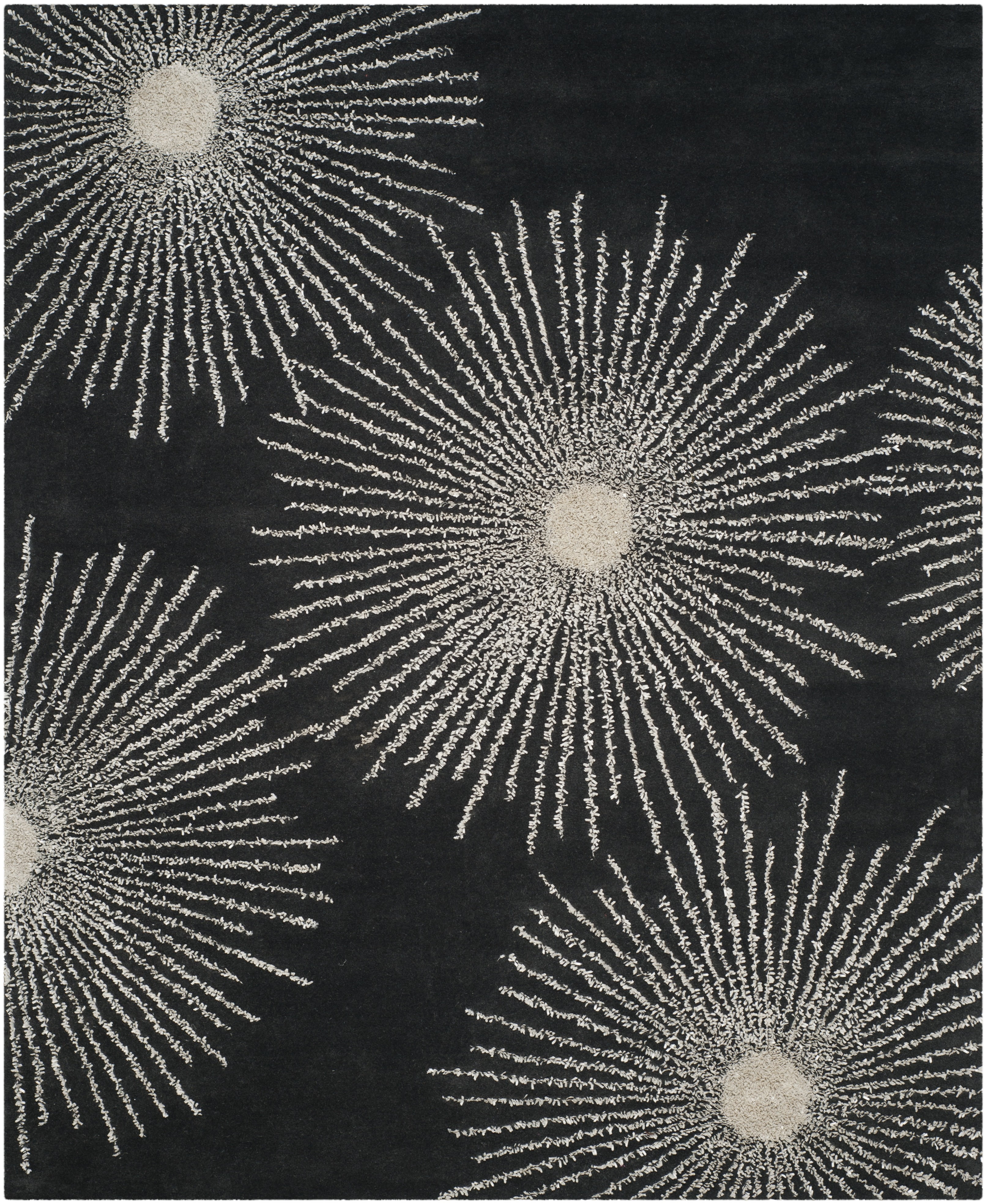 SAFAVIEH Soho Fiesta Geometric Area Rug, Charcoal/Ivory, 7'6" x 9'6 ...