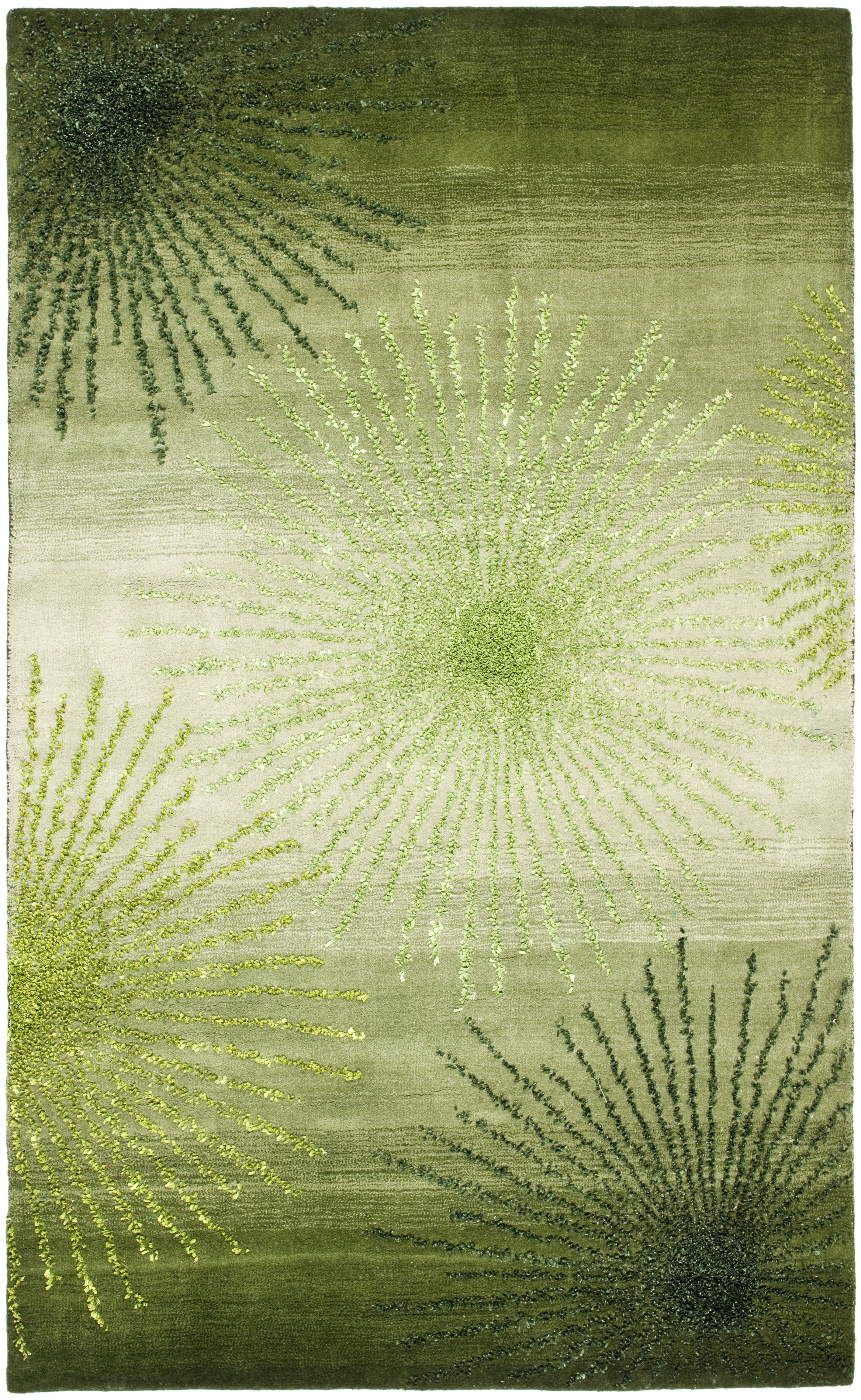 SAFAVIEH Soho Fiesta Geometric Area Rug, Green/Multi, 3'6" x 5'6 ...