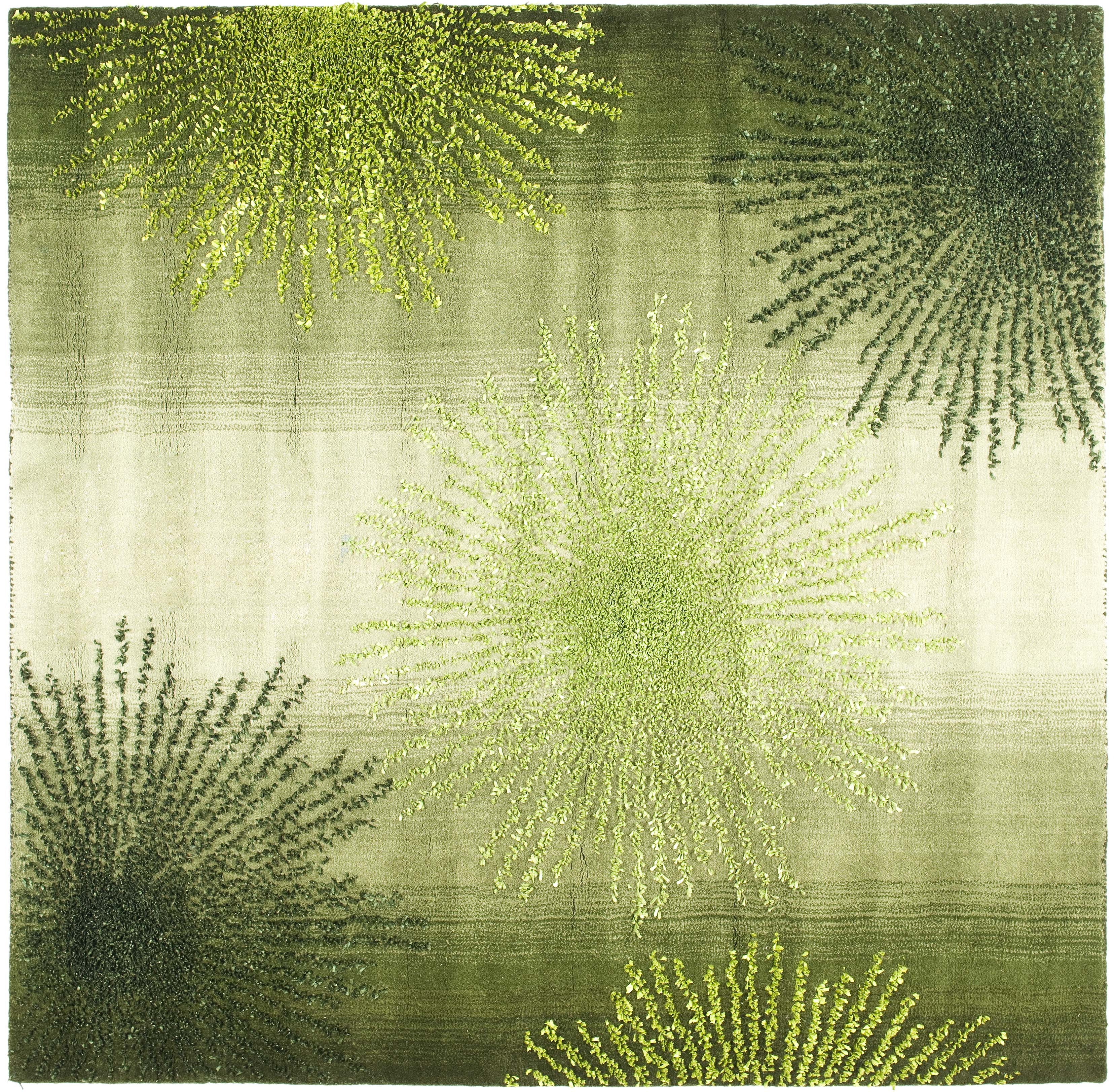 SAFAVIEH Soho Fiesta Geometric Area Rug, Green/Multi, 8' x 8' Square ...