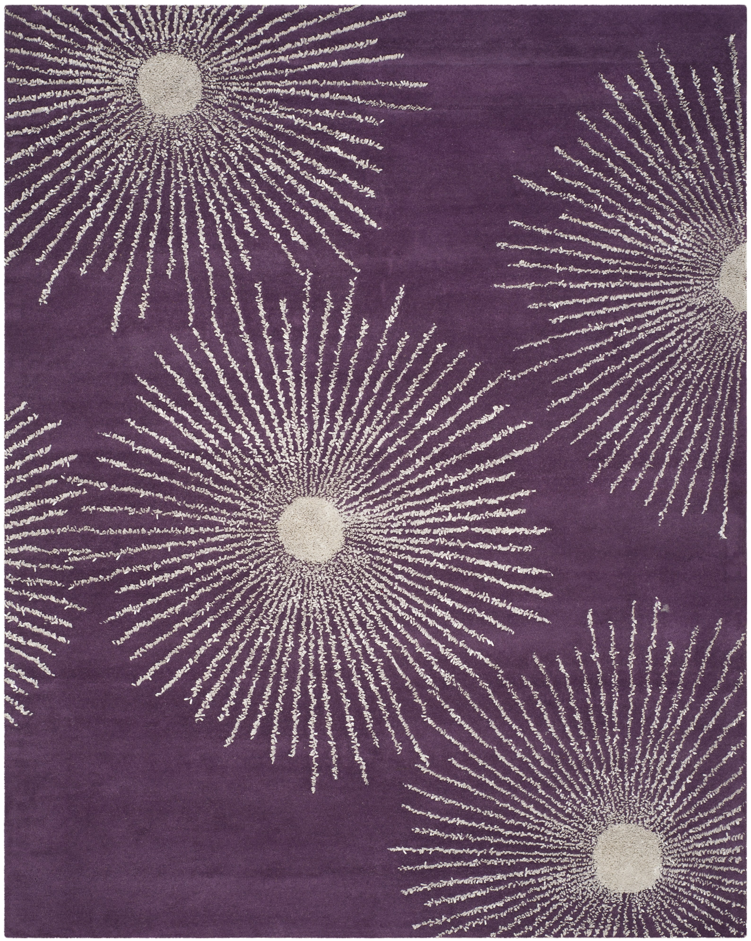 SAFAVIEH Soho Fiesta Geometric Area Rug, Purple/Ivory, 7'6" x 9'6 ...