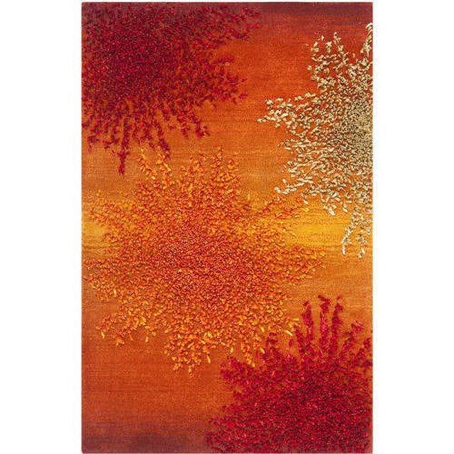 SAFAVIEH Soho Fiesta Celebration Wool Area Rug, Rust/Multi, 2'6" x 4 ...