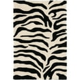 SAFAVIEH Soho Frazier Zebra Striped Wool Area Rug, Beige/Black, 2' x 3 ...