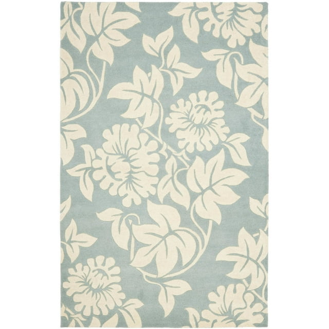 SAFAVIEH Soho Gavin Floral Wool Area Rug, Blue/Ivory, 5' x 8' - Walmart.com
